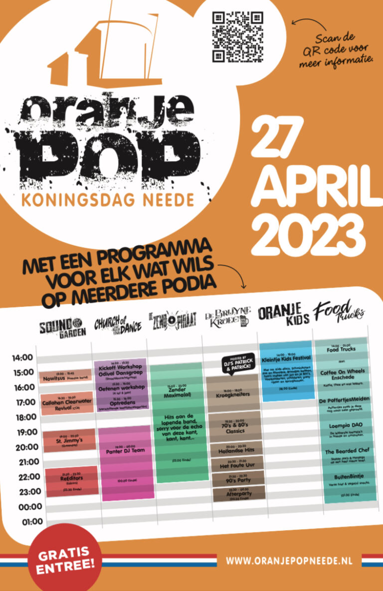 Oranjepop Neede op Koningsdag