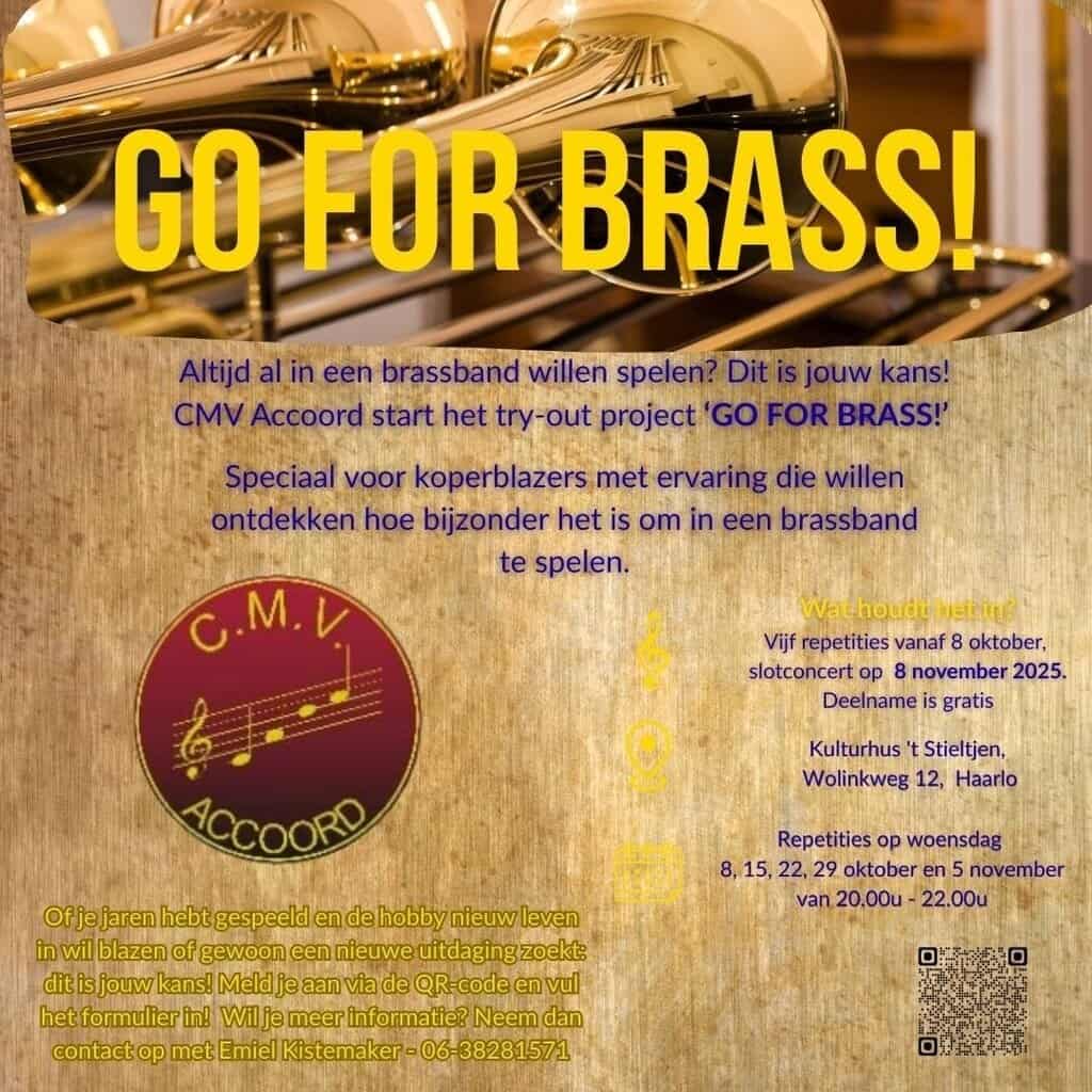 Go for Brass – Try-outproject voor koperblazers in de Achterhoek