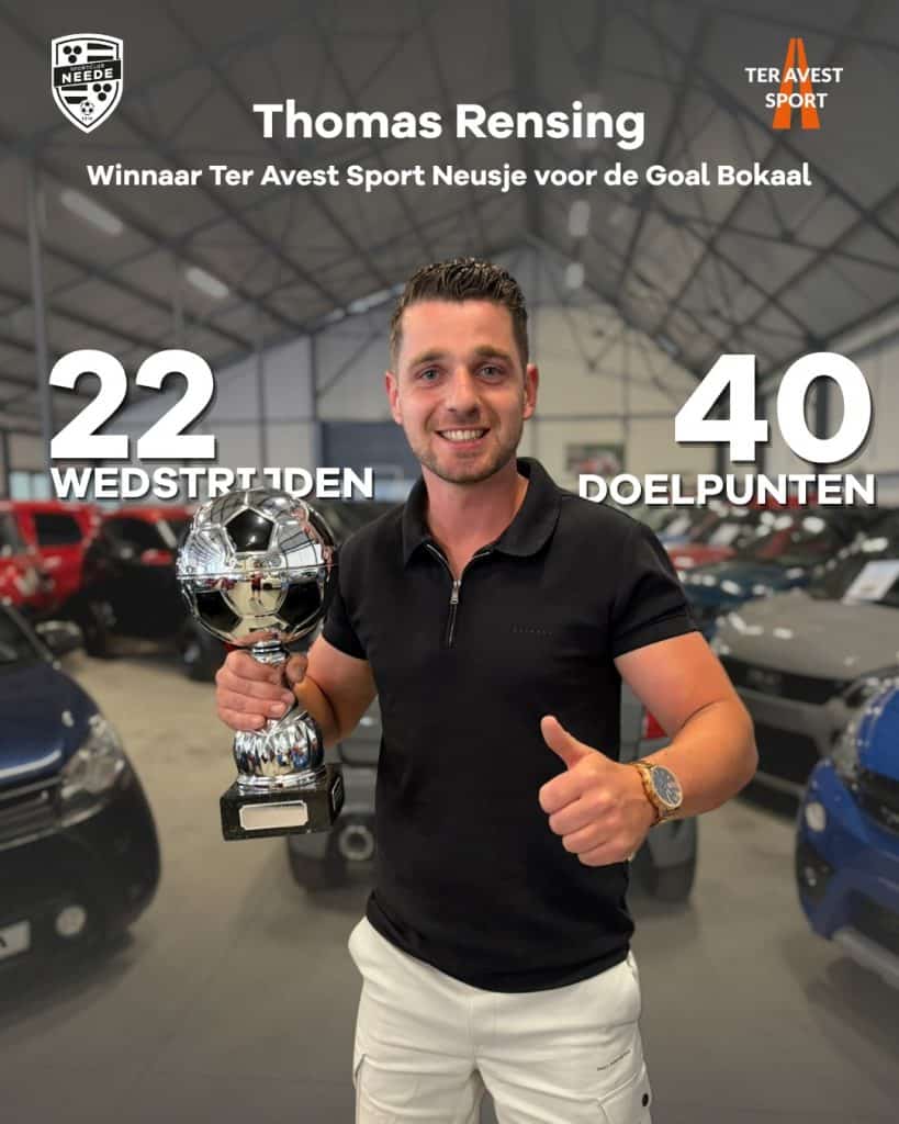 Thomas Rensing wint Ter Avest Sport Neusje voor de Goal bokaal 2025/2026